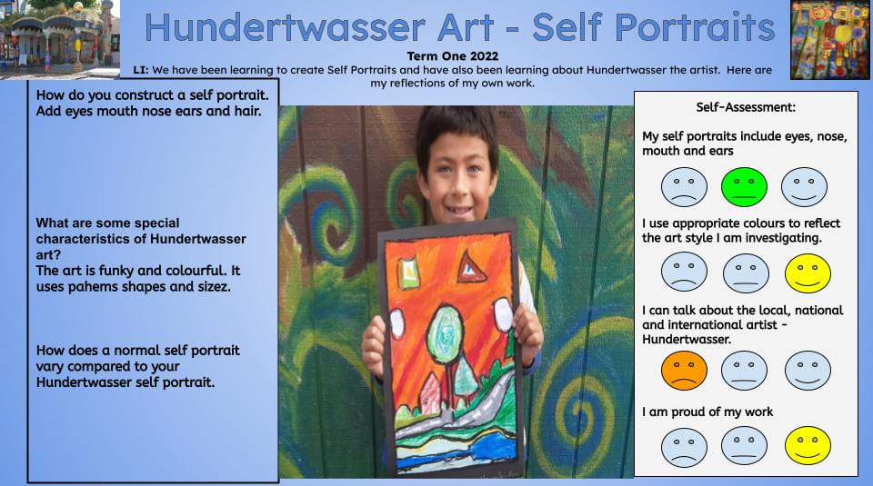 Hundertwasser self portraits. – Hawaiki Roa @ Ohaeawai School Hundertwasser self portraits. – Hawaiki Roa @ Ohaeawai School